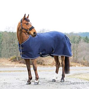 horze vail wool blanket - peacoat dark blue - 69 in