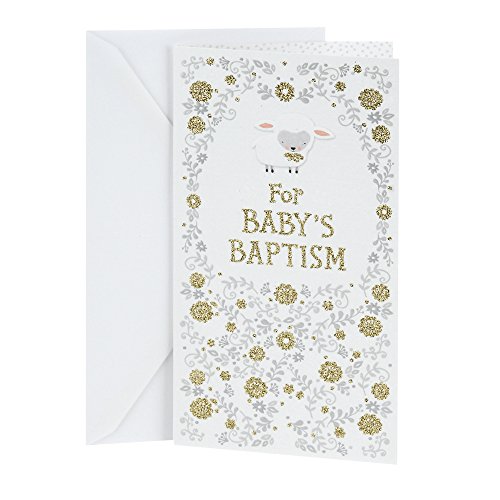 Hallmark DaySpring Baptism Money Holder Greeting Card (Lamb and Flowers) - 0299RZA1003