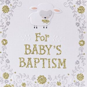 Hallmark DaySpring Baptism Money Holder Greeting Card (Lamb and Flowers) - 0299RZA1003