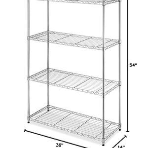 Whitmor Supreme 4 Tier Chrome Shelving 14 x 36 x 54 inches