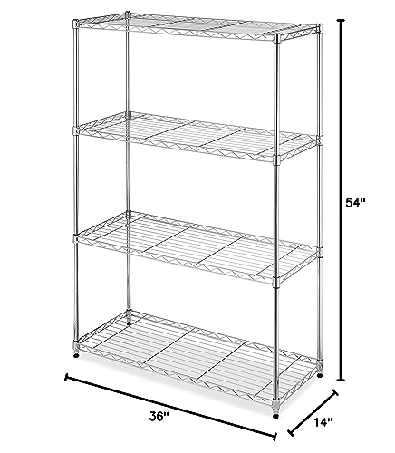 Whitmor Supreme 4 Tier Chrome Shelving 14 x 36 x 54 inches