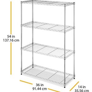 Whitmor Supreme 4 Tier Chrome Shelving 14 x 36 x 54 inches