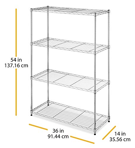 Whitmor Supreme 4 Tier Chrome Shelving 14 x 36 x 54 inches