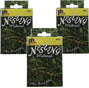 prevue pet products (3 pack) cotton thread fibers bird nesting material