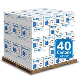 relay mp, multipurpose copy paper, 20lb, 8.5 x 11, 92 bright - 1 pallet / 40 cases (013020p)