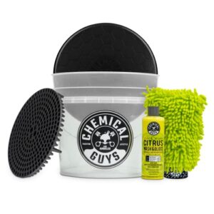 Chemical Guys HOL133 Ultimate Scratch-Free Detailing Bucket And Accessories Car Wash Kit 16 fl. oz