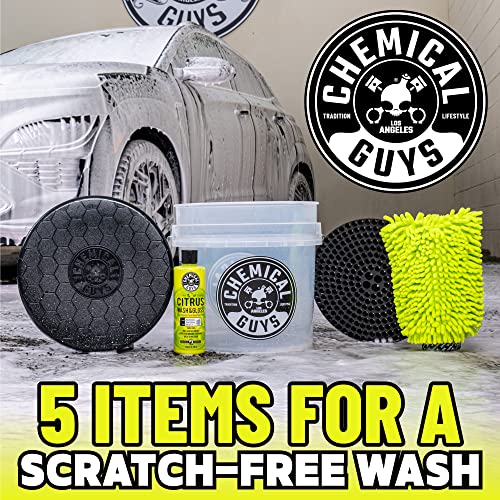 Chemical Guys HOL133 Ultimate Scratch-Free Detailing Bucket And Accessories Car Wash Kit 16 fl. oz