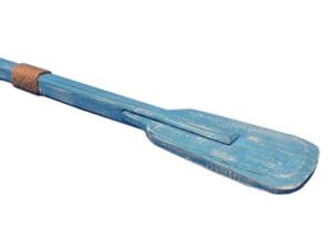 hampton nautical solid-light-blue-oar-24-202 wooden rustic laguna lake squared boat oar w/hooks 24" decor-nautical home