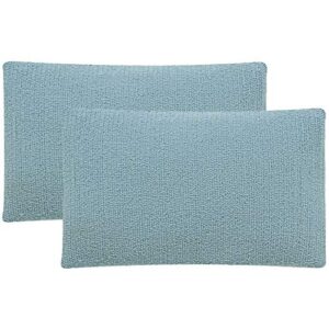 safavieh ppl112d-1220-set2 collection soleil marine baby blue indoor/outdoor throw pillows (12" x 20") (set of 2), 12"x22"