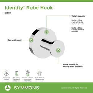 Symmons 673RH Identity Wall-Mounted Robe Hook in Polished Chrome