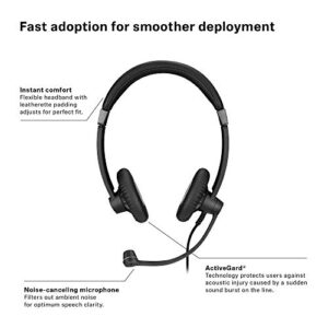 Sennheiser SC 75 USB MS (507086) - Double-Sided Business Headset | For Skype for Business, with Mobile Phone, Tablet, Softphone, and PC | HD Sound & Noise-Cancelling Microphone (Black)