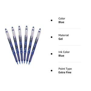 Pilot Precise P-500 Gel Ink Rolling Ball Pens, Extra Fine Point, Blue Ink, 6 Pens.