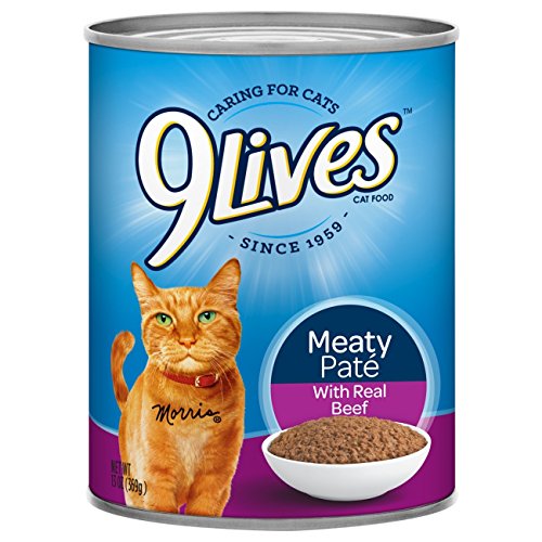 9Lives Meaty Paté With Real Beef Wet Cat Food, 13 Ounce (Pack of 12)