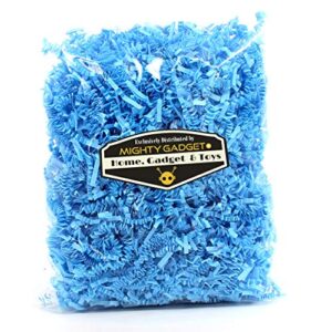 Mighty Gadget (R) 1/2 LB Light Blue Crinkle Cut Paper Shred Filler for Gift Wrapping & Basket Filling