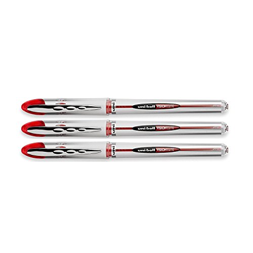 uniball Vision Elite Roller Ball Stick Pen, Red Bold 3 Pens Per Order 69023