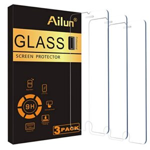 ailun screen protector compatible for iphone 8 plus,7 plus,6s plus,6 plus, 5.5 inch 3pack case friendly tempered glass