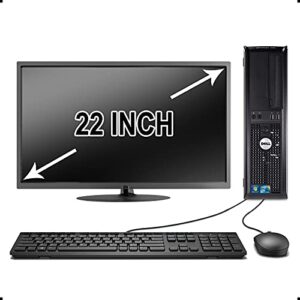 dell optiplex desktop with 22in lcd monitor (core 2 duo 3.0ghz, 8gb ram, 1tb hdd, windows 10), black (renewed)