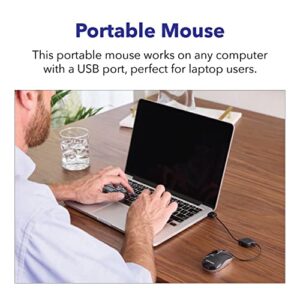 Verbatim Wired Optical Computer Mini USB-A Mouse - Plug & Play Corded Travel Mouse – Black 98113