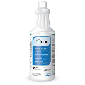 rescue one step disinfectant cleaner & deodorizer, for veterinary use, animal shelters, pet foster homes, ready-to-use squeeze bottle, 32-ounce