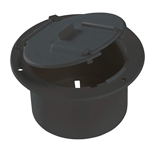 RV Designer B133, Round Electrical Cable Hatch, Low Profile, 4.6 inch Diameter, Black