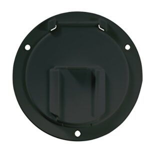 RV Designer B133, Round Electrical Cable Hatch, Low Profile, 4.6 inch Diameter, Black