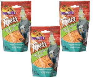 (3 pack) kaytee fiesta mango flavored yogurt dipped papaya bird treat, 2.5 ounce each