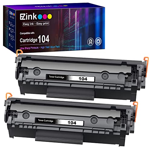 E-Z Ink (TM 104 CRG-104 Compatible Toner Cartridge Replacement for Canon 104 FX-10 FX-9 to use with FAXPHONE L90 L120 ImageClass D420 D480 MF4350d MF4150 MF4270 MF4370 MF4690 Printer (Black, 2 Pack)