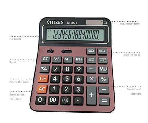 Financial Professional Standard Calculators,Large Calculator,Office/Business/Scientific Desktop Calculator with 14-Digit Large Display, Solar and AAA Battery Dual Power…