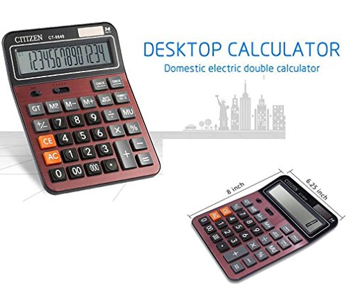 Financial Professional Standard Calculators,Large Calculator,Office/Business/Scientific Desktop Calculator with 14-Digit Large Display, Solar and AAA Battery Dual Power…