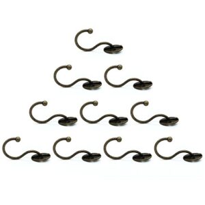 richohome 10 pcs bronze vintage wall mounted single hook hangers long hook