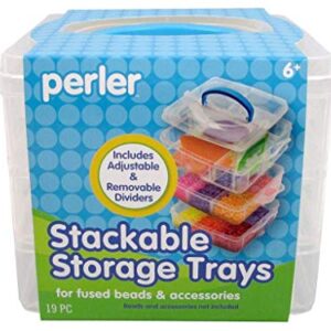 Perler Bead Large Organizer Stackable Storage Container Bead Trays, 3pc.