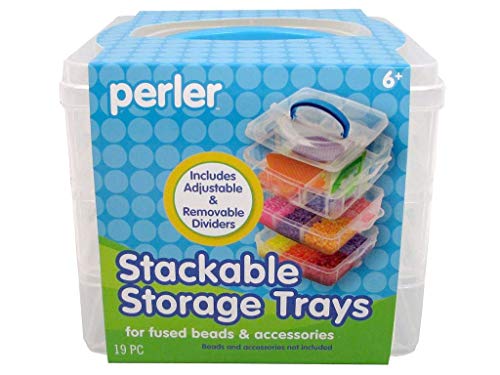 Perler Bead Large Organizer Stackable Storage Container Bead Trays, 3pc.