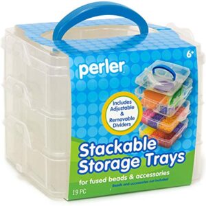 Perler Bead Large Organizer Stackable Storage Container Bead Trays, 3pc.