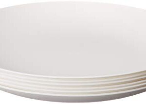 Coza Design- Durable Plastic Plate Set- BPA Free- Set of 6 (White)