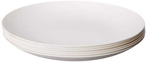 Coza Design- Durable Plastic Plate Set- BPA Free- Set of 6 (White)