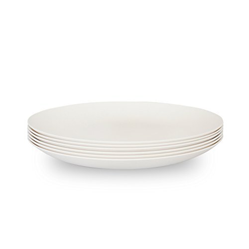 Coza Design- Durable Plastic Plate Set- BPA Free- Set of 6 (White)