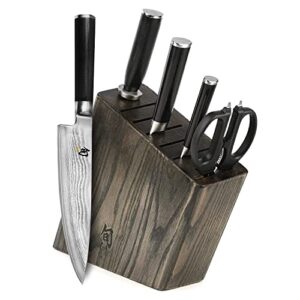 shun classic 6-piece slim knife block set