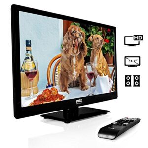 Pyle 18.5-Inch 1080p LED TV | Ultra HD TV | LED Hi Res Widescreen Monitor with HDMI Cable RCA Input | LED TV Monitor | Audio Streaming | Mac PC | Stereo Speakers | HD TV Wall Mount (PTVLED18)