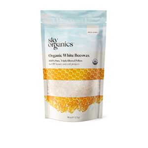 sky organics organic white beeswax pellets, 100% pure usda certified organic for diy & craft projects, 16 oz