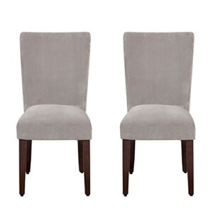 homepop parsons classic upholstered accent dining chair, set of 2, 19"d x 23.5"w x 38"h, gray velvet