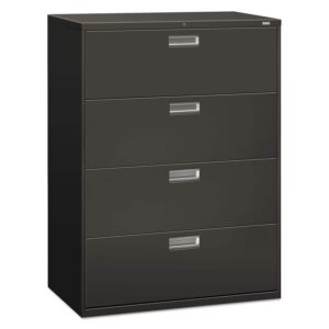 hon 694ls 600 series four-drawer lateral file, 42w x 19-1/4d, charcoal