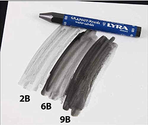 LYRA Assorted Degree Graphite Stick Set - Water Soluble and Non Soluble - 2B 6B 9B, Art, Drawing Supplies for Sketch & Shading Pencils - 3 Crayon Stick (Water Soluble)