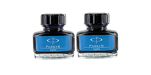 Parker Quink Fountain Pen Ink Bottle, 30ml, Blue Ink, Pack of 2