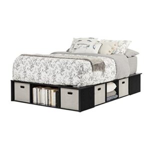 South Shore Flexible Bed with Storage and Baskets Black Oak, Contemporary