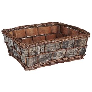 household essentials ml-3010 decorative wicker basket | handmade storage bin | birch bark