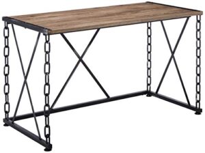 acme jodie desk - 92248 - rustic oak & antique black