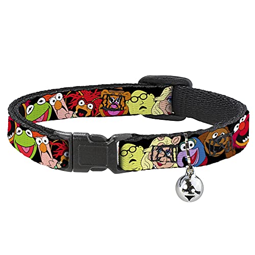 Buckle-Down Breakaway Cat Collar - Muppets Faces Black - 1/2" Wide - Fits 8-12" Neck - Medium