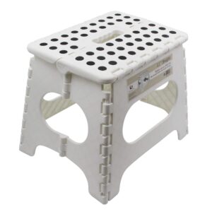 Spranster Super Strong Folding Step Stool - 11" - Sturdy Enough to Hold 300 Lb - Lightweight Foldable Step Stool for Adults and Kids - Opens with one Flip - Great for Kitchen, Bathroom and Bedroom