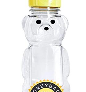 CLEARVIEW CONTAINERS | 8 Ounce Honey Bears with Flip Top Lid | Perfect for Holidays, Baby Shower Gifts, Beekeeping, Honey Dispensing (Yellow 8 Ounce Bear, 24 Pack)