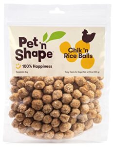 pet 'n shape chik 'n rice balls dog treats - 1 pound